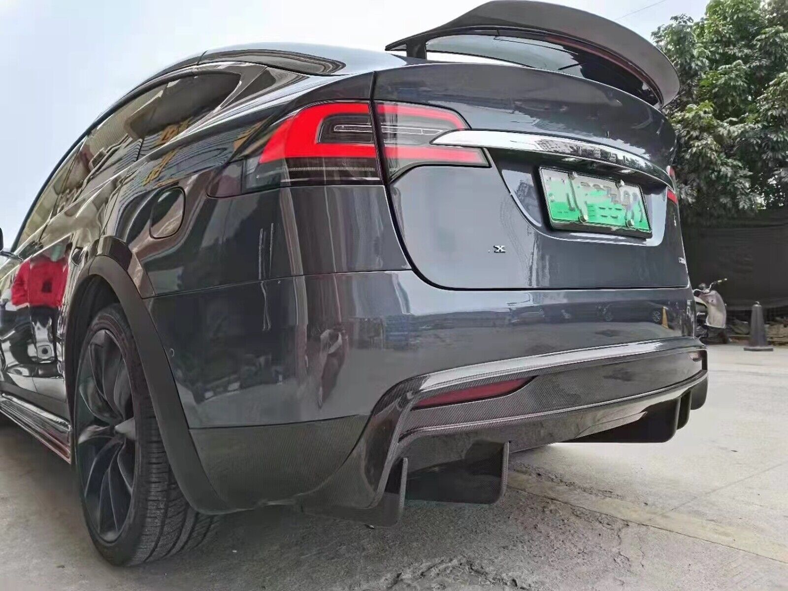 For Tesla Model X 2016-2022 Rear Upper Trunk Spoiler Wing Lip Carbon ...