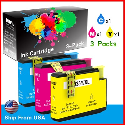 3-Pack 933XL color Ink Cartridge 933 XL for Officejet 6600 Printer | eBay