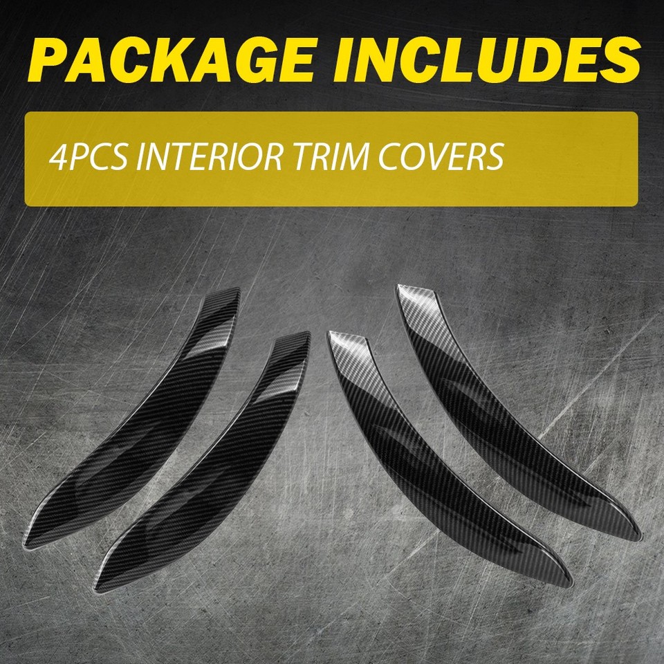 For BMW 3 Series F30 F31 2013-2018 4x Carbon Fiber Inside Door Handle ...