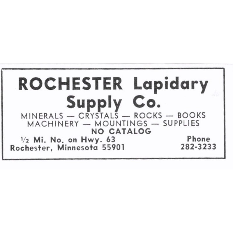 Rochester Lapidary Supply Co Rochester MN 1972 Ad AF8-S4 | eBay