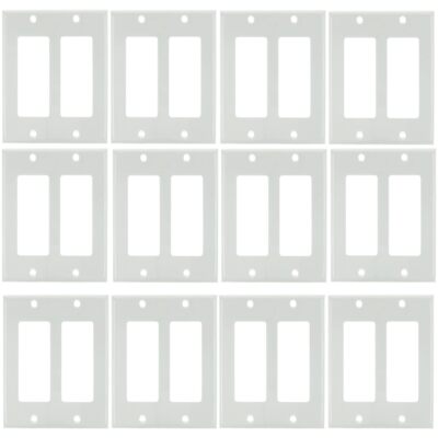 12Pack 2 Gang Decorator Rocker Switch Wall Plate with Metal Screws ...