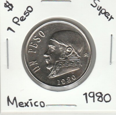Mexico: $ 1 Peso About New Conditions Coin 1980. | eBay