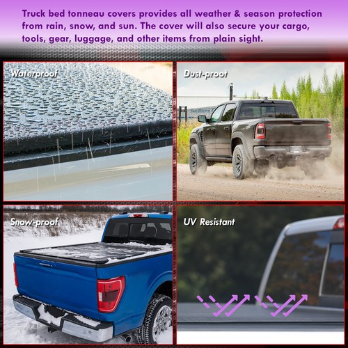 For 1999-2016 F250 F350 SD Fleetside 6.8 FT Truck Bed 4 Fold Soft ...