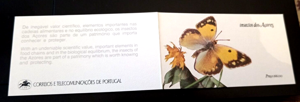 BUTTERFLIES 1985 fauna animals wildlife MNH PORTUGAL AZORES booklet ...