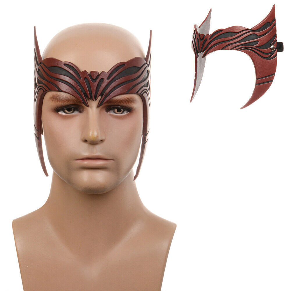 Superhero Cosplay Wanda Scarlet Witch Helmet Crown Maximoff Mask ...