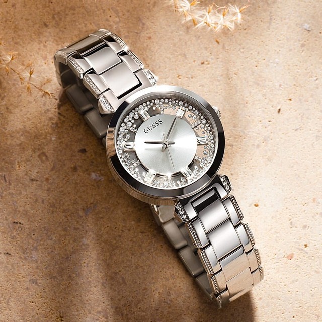 Guess Silver Tone Case Silver Tone Stainless Steel Women Watch GW0470L1 ...