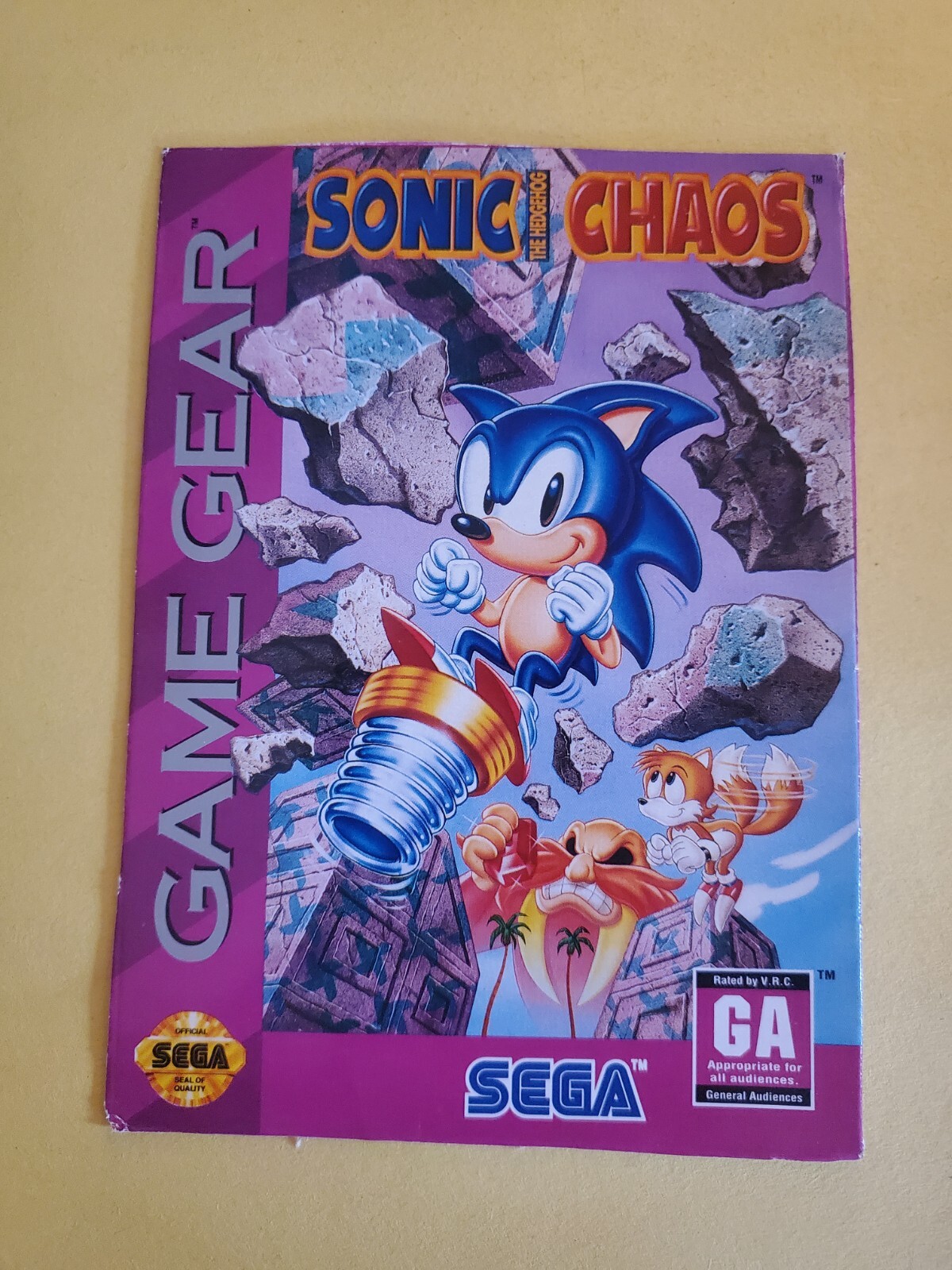 Sonic Chaos (Game Gear) Box Cover/front Only | eBay