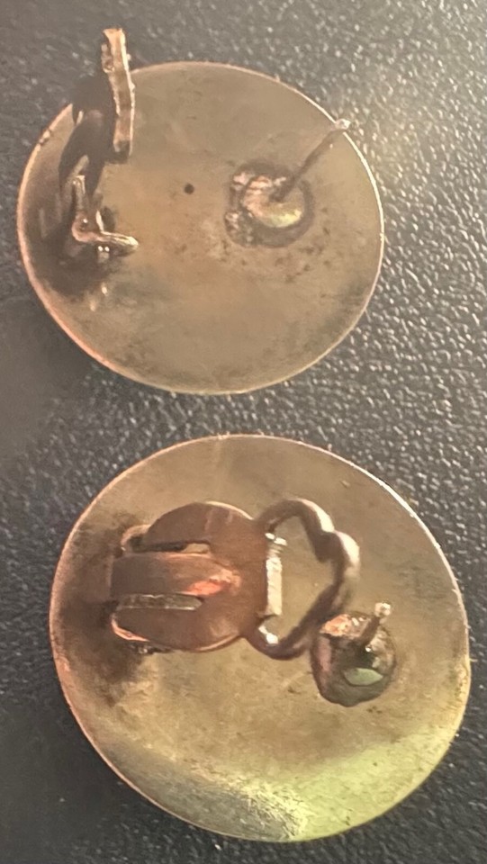 Navajo Textured Dome Button Hand Constructed & Stamped Earrings Omega ...