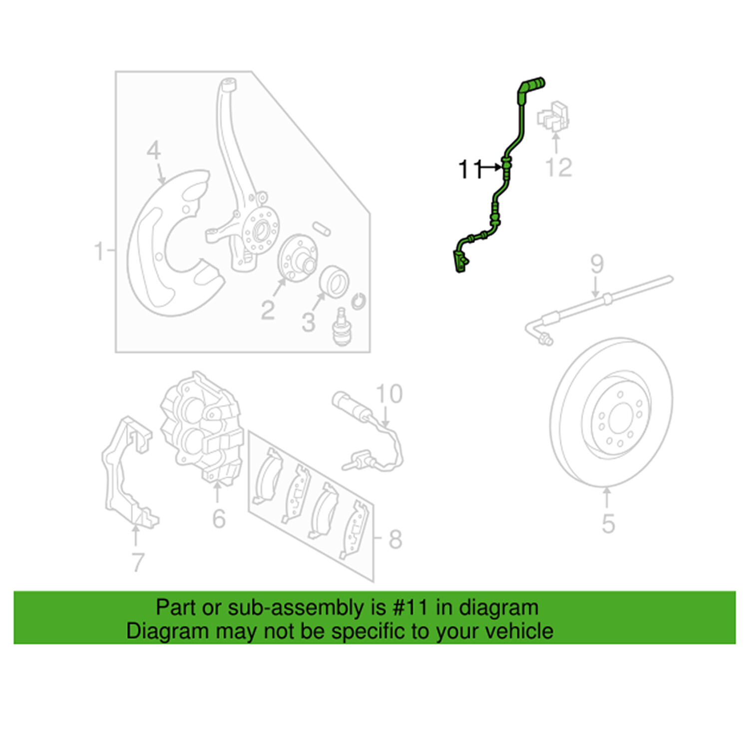Genuine OEM Front ABS Wheel Speed Sensor for W164 X164 GL320 GL550 ...