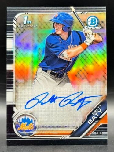 2019 Bowman Draft Brett Baty 1st Chrome Autograph Black Refractor # ...