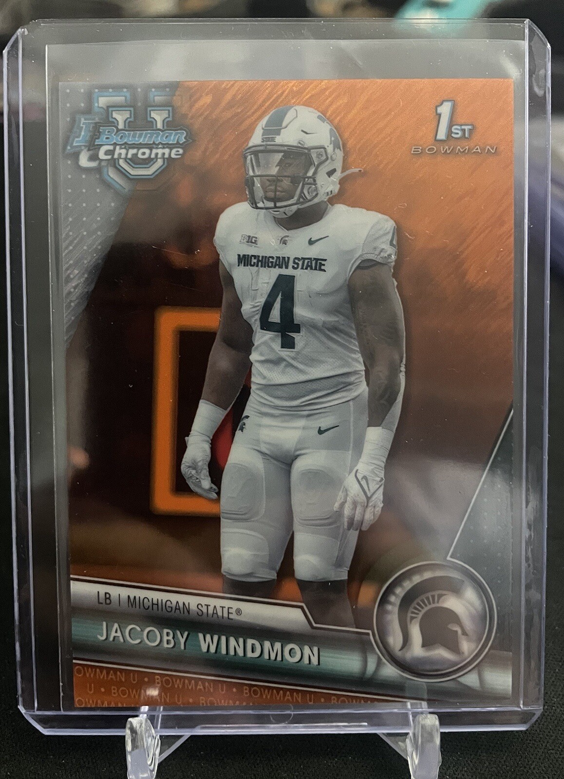 Jacoby Windmon Orange /25 2023 Bowman Chrome U University Michigan St ...