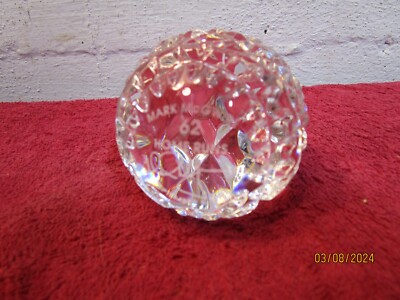 Waterford Crystal Mark McGwire 62 Home Runs Commemorative Baseball ...