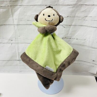 Carters Monkey Baby Plush Hug Security Blanket Lovey Green Brown ...
