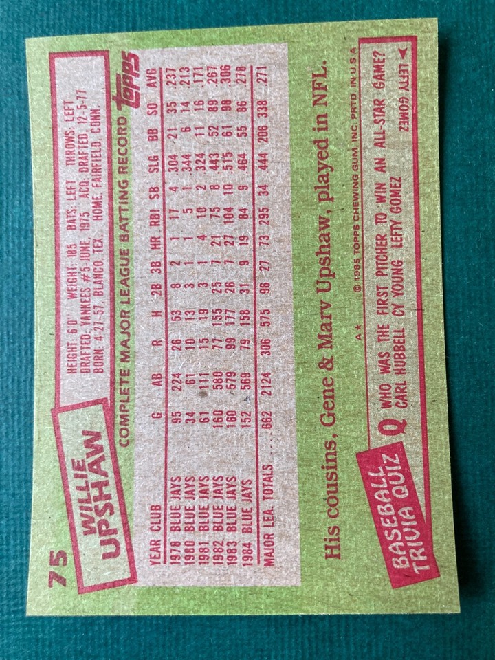 1985 TOPPS BASEBALL CARD SINGLES *FILL YOUR SET *FREE SHIP* PICK-UM ...