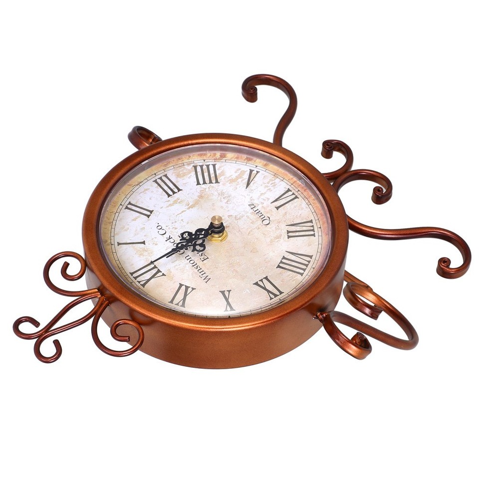 European Style Retro Antique Vintage Wrought Iron Craft Table Clock for ...