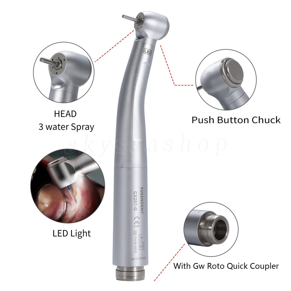 COXO Dental Fiber Optic High Speed Handpiece LED Fit Kavo NSK Sinora ...
