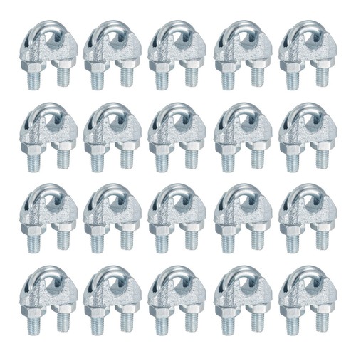 20Pcs M8 Steel Wire Rope Clip Clamps, 5/16" Wire Rope U-Bolt Cable ...
