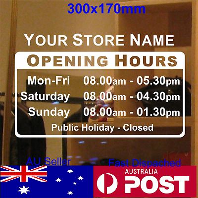 OPENING TRADING HOURS sticker shop sign custom text Vinyl sticker ...