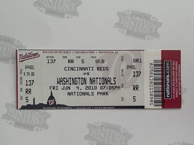 2010 Cincinnati Reds at Washington Nationals BO Ticket 6/4/10 | eBay