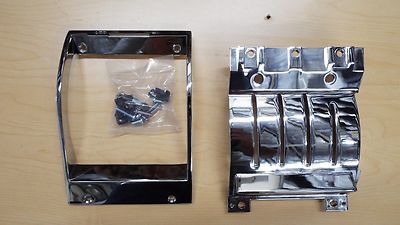 57 1957 CHEVY DELUXE HEATER CONTROL CHROME FACE & BEZEL TRIM W ...