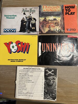 Lot of 5 Nintendo NES Instruction Manuals - Uninvited+Pirates+Yoshi ...
