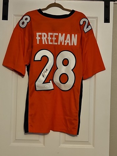 Royce Freeman #28 Autographed Denver Broncos Custom Sewn Jersey JSA | eBay