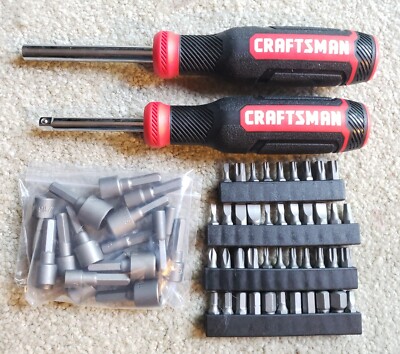 NEW 61 Piece CRAFTSMAN Magnetic Hex 1/4" Driver Spinner HANDLE Bit ...