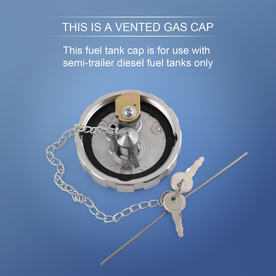 2Pcs Fuel Tank Locking Gas Cap 3 1/2" Course Thread 5.5 TPI For Western ...