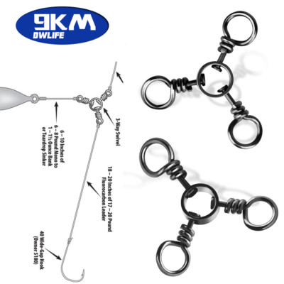 3 Way Swivel Fishing Tackle Saltwater Stainless Steel Fishing Lures ...