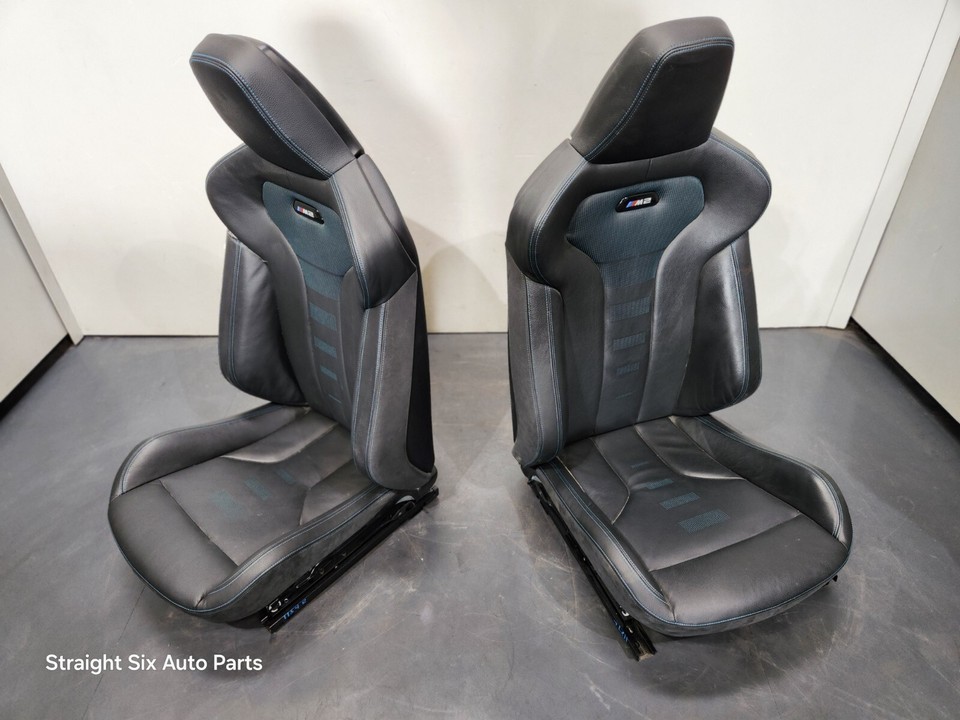OEM BMW F87 M2 Competition Front M Sport Seats Black Leather Blue ...