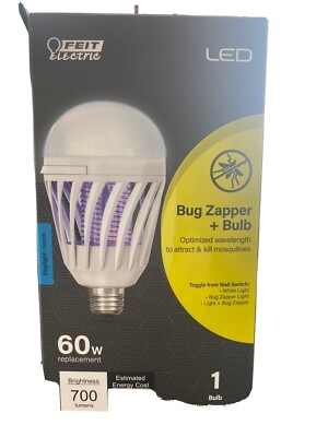 🔥🆕Feit Electric 60-Watt Equivalent A19 3-Way LED Bug Zapper Light Bulb ...