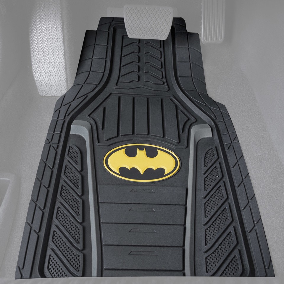 Batman Armored All-Weather Car Floor Mats Durable Black Front Set 2PC ...