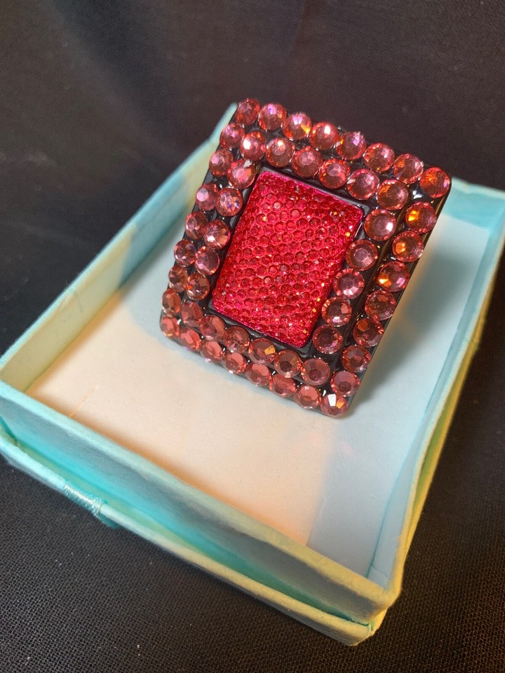 Gorgeous Bold Costume Jewelry Sizable PINK BLING Fashion Ring | eBay