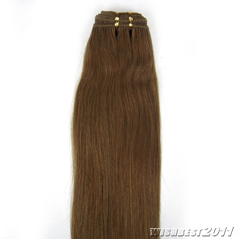 Full Head Double Weft Sew in Weft Hair Extensions Weave Real Human Hair ...