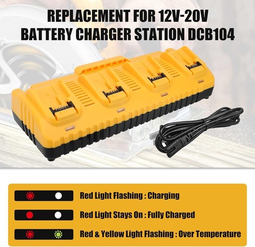 DEWALT DCB104 4 Ports 20V Max Battery Charger - Yellow for sale online ...