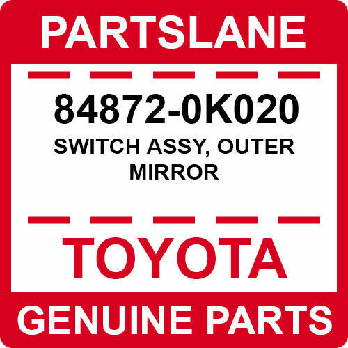 84872-0k020 Genuine OEM Toyota Switch Outer Mirror 848720K020 for sale ...