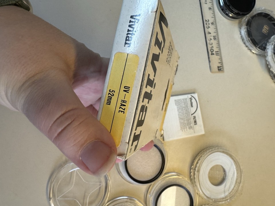 Three Camera Lens Filters 52mm Two Vivitar, UV-haze And Skylight 1-A ...