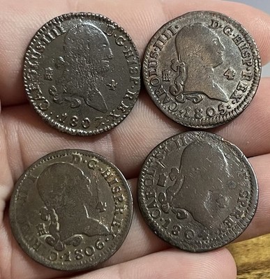 RARE 1800s 4 Maravedis Spanish Colonial Old Coin Pirate Era Segovia ...