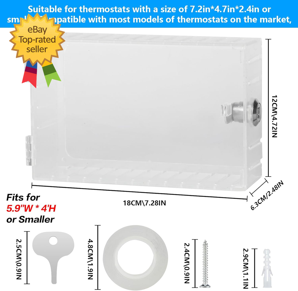 Baby Proofing Thermostat Lock Box with Key Clear Thermostat Lock Box ...