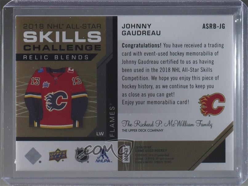 2018-19 SP Game Used All-Star Skills Relic Blends /15 Johnny Gaudreau ...