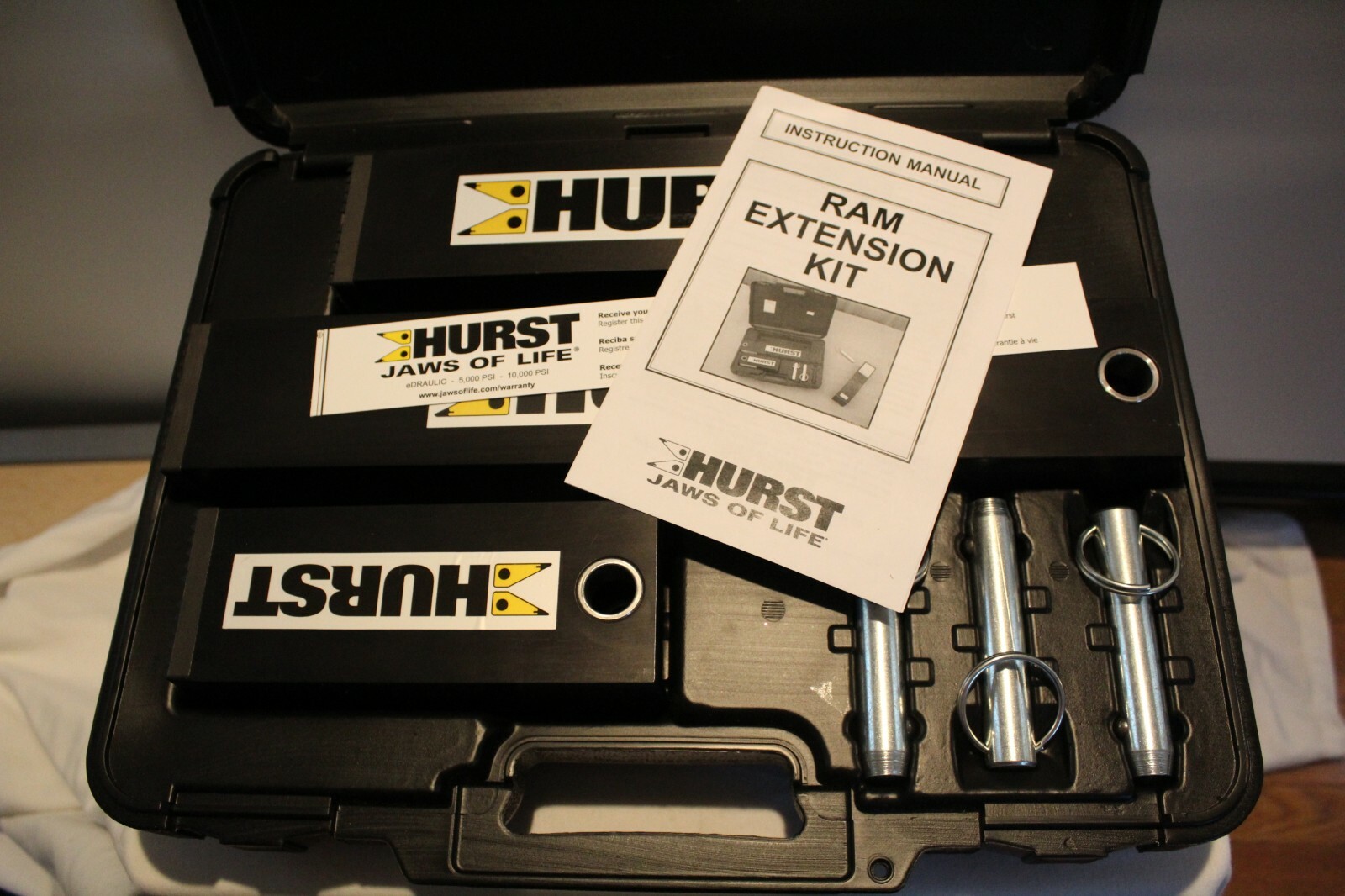 HURST JAWS OF LIFE RAM EXTENSION BLOCK ATTACHMENT SET 5,000 PSI 16", 12 ...