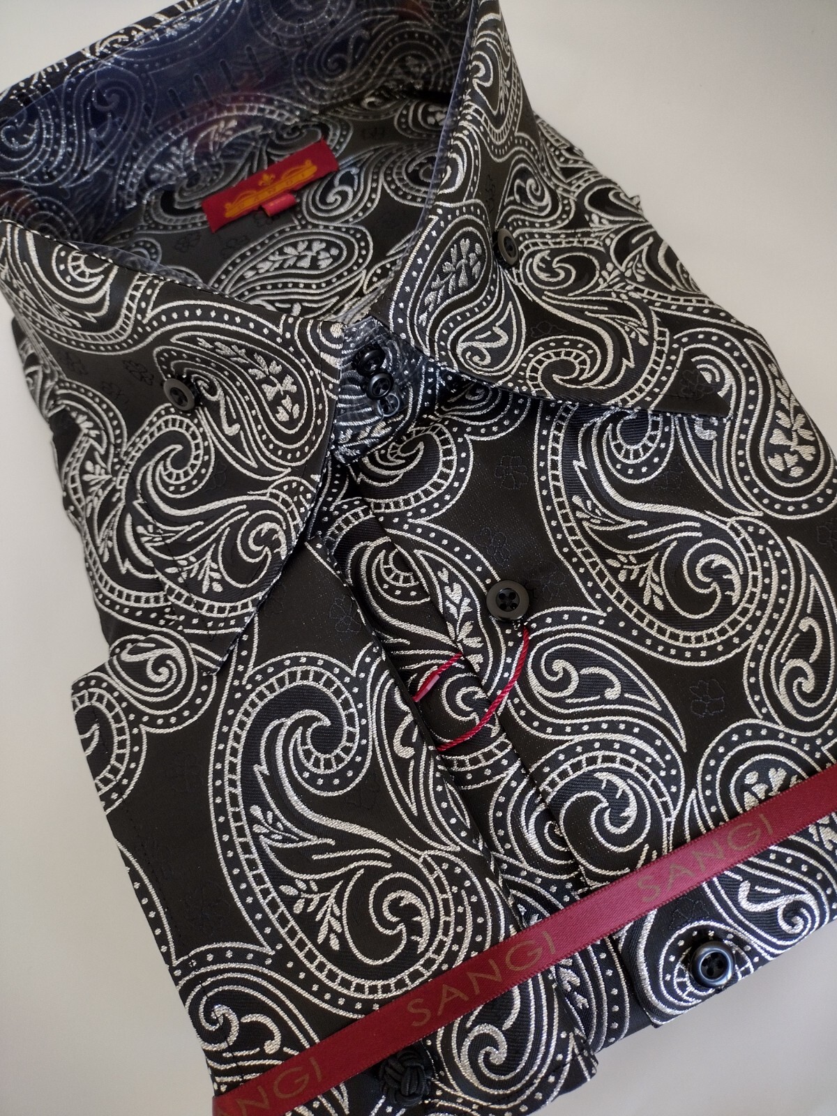 Mens 2122 Sangi Monaco Coll. High Boy Collar FC Shirt Black Metallic ...