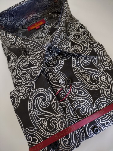 Mens 2122 Sangi Monaco Coll. High Boy Collar FC Shirt Black Metallic ...