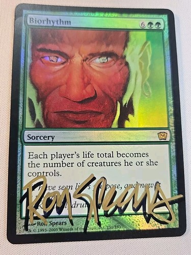 MTG FOIL Biorhythm 9th Edition Magic the Gathering MP - HP Signed By RON SPEARS | eBay
