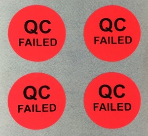 Quality Control QC FAILED Labels (Stickers) 15mm diameter | eBay