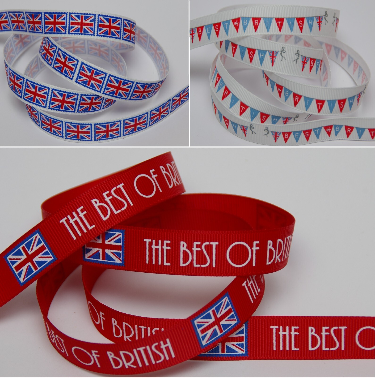 Best of British UNION JACK Flag Ribbons Queen Jubilee GB UK Flag 16mm ...