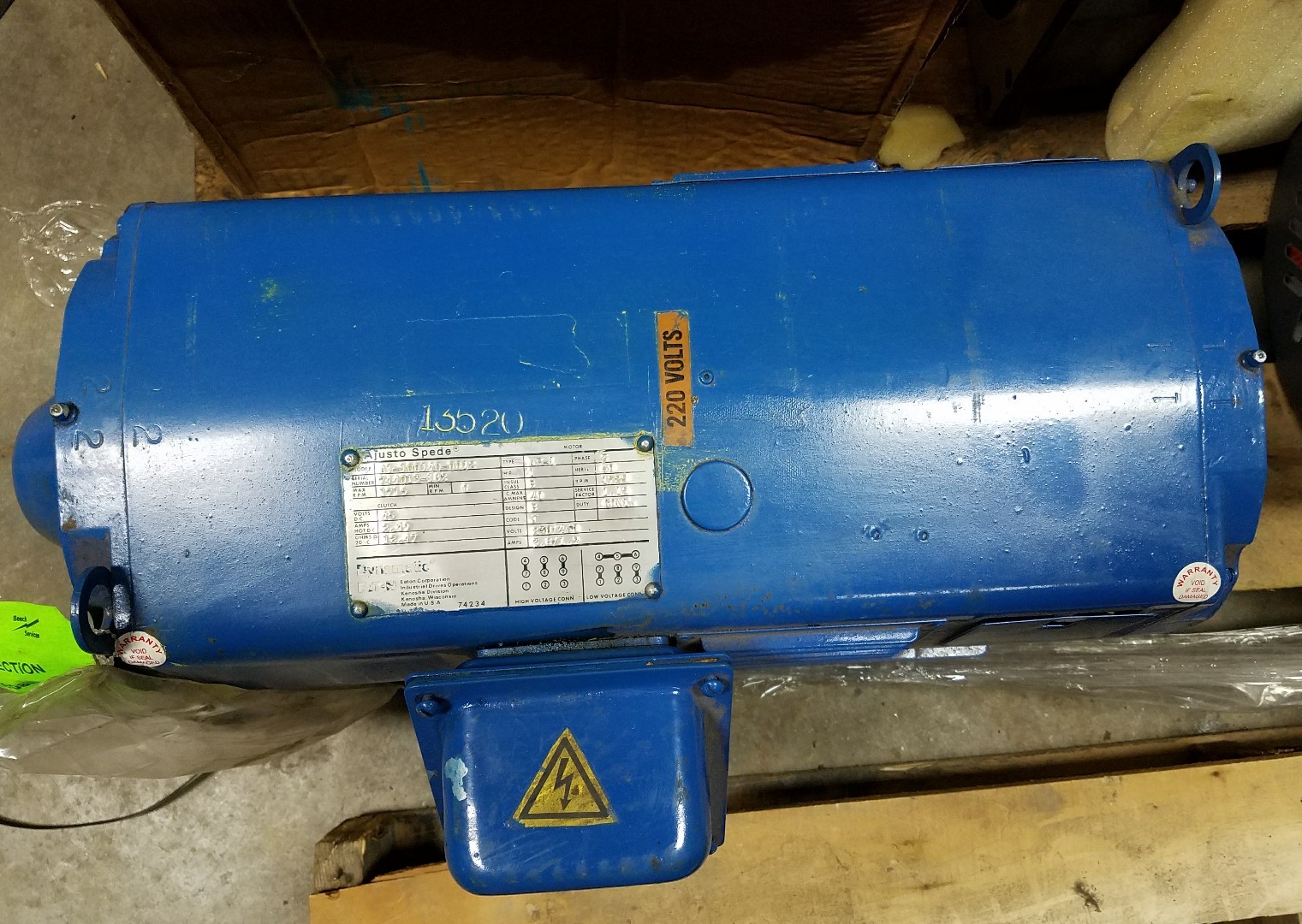 DYNAMATIC / EATON A1-100140-0012 1 HP TYPE NP-1 3-PHASE 1725 RPM AC ...