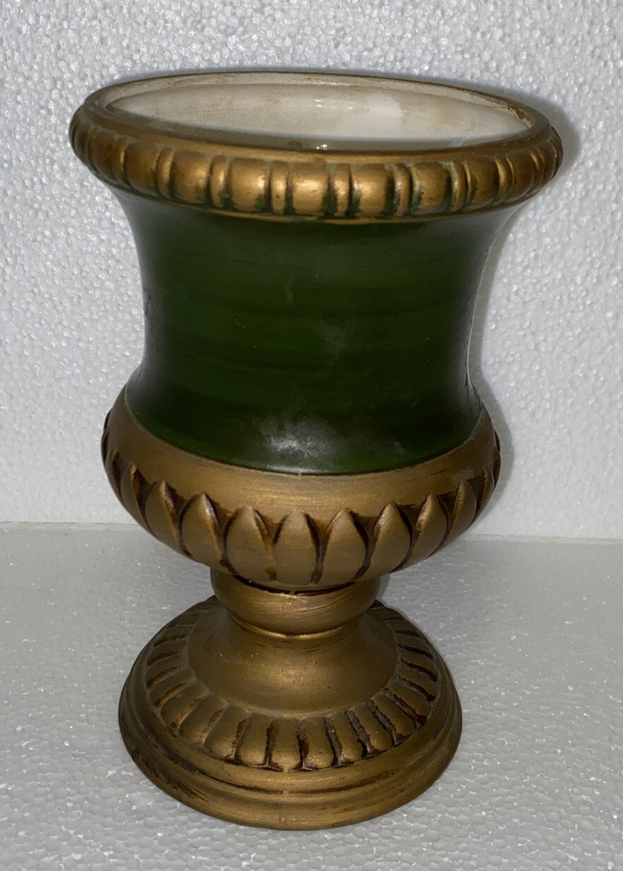 Vintage ARDCO Fine Quality Dallas Green Gold Planter Vase Made in Japan ...