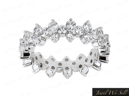 1.50Ct Round Diamond Garland Alternating Anniversary Eternity Band Ring ...