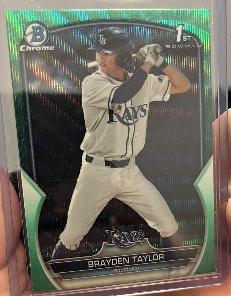 Brayden Taylor 2023 Bowman 1st Draft Aqua Wave Refractor /125Rays well ...